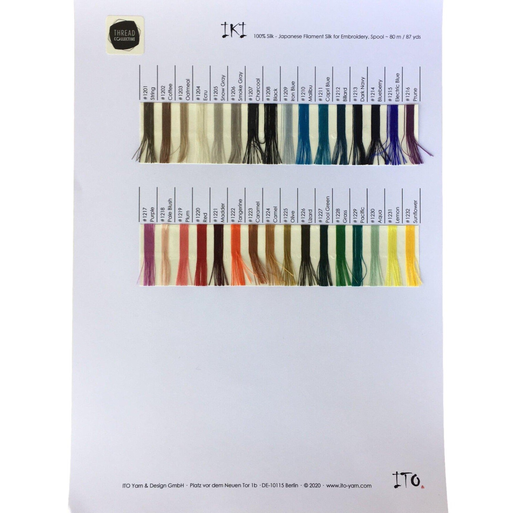 ITO Silk Iki - Colour Sample Card | Thread Collective Australia